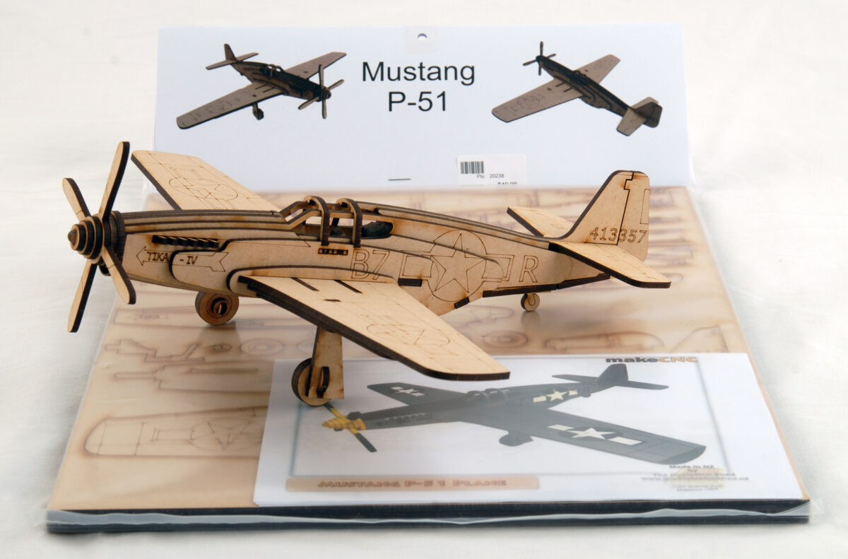 Wood Model Aircraft Kitset - Mustang P-51 - Air Force Museum of New Zealand